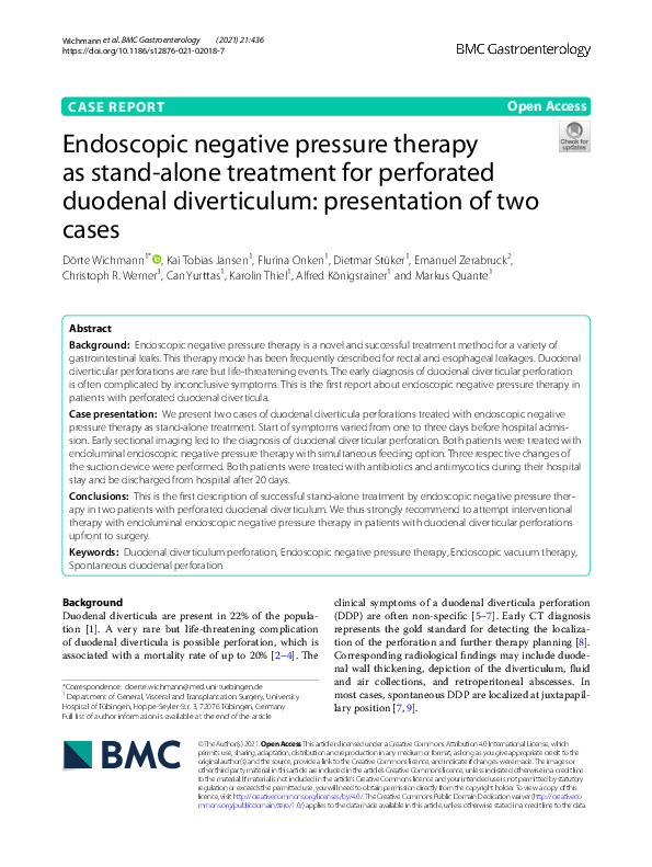 (PDF) Endoscopic negative pressure therapy as stand-alone treatment for ...