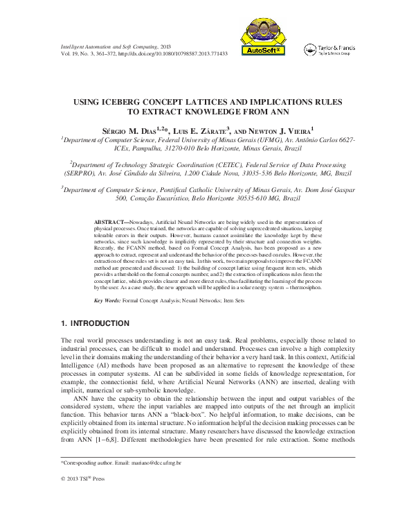 (PDF) Using Iceberg Concept Lattices and Implications Rules to Extract Knowledge from Ann