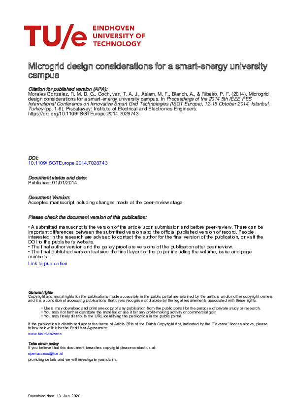 (PDF) Microgrid design considerations for a smart-energy university campus