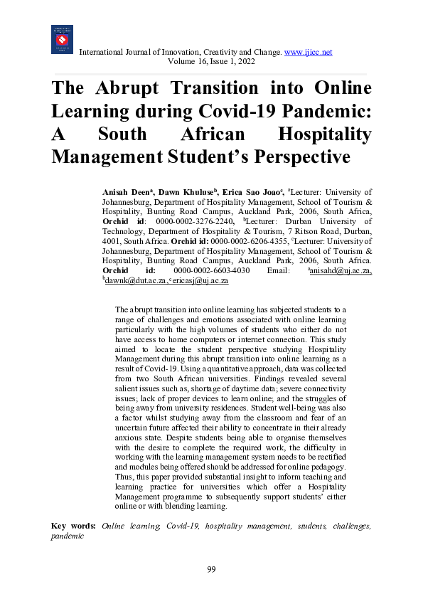 (PDF) The Abrupt Transition into Online Learning during Covid-19 ...