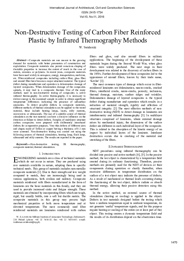 (PDF) Non-Destructive Testing Of Carbon Fiber Reinforced Plastic By ...