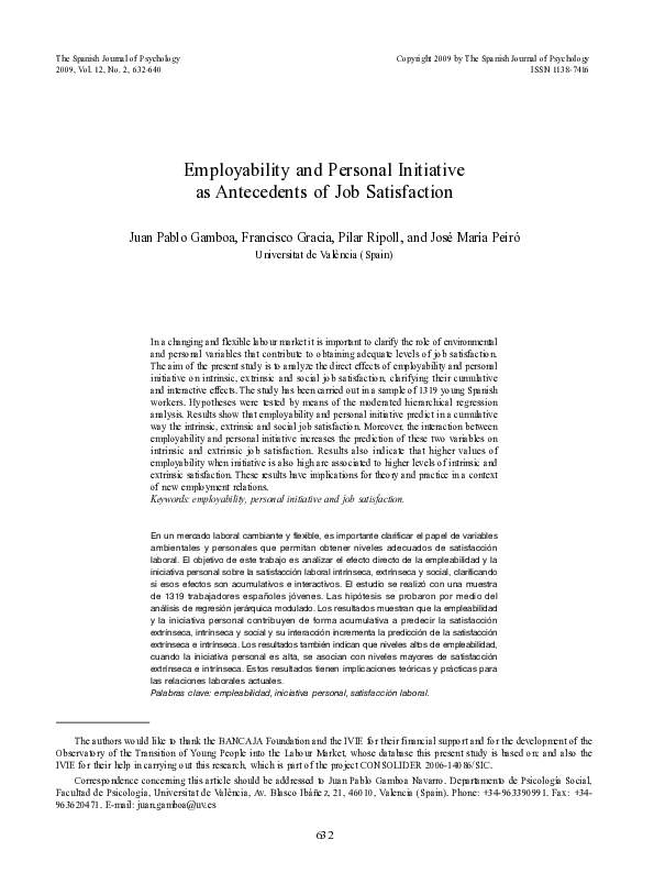 (PDF) Employability and Personal Initiative as Antecedents of Job ...