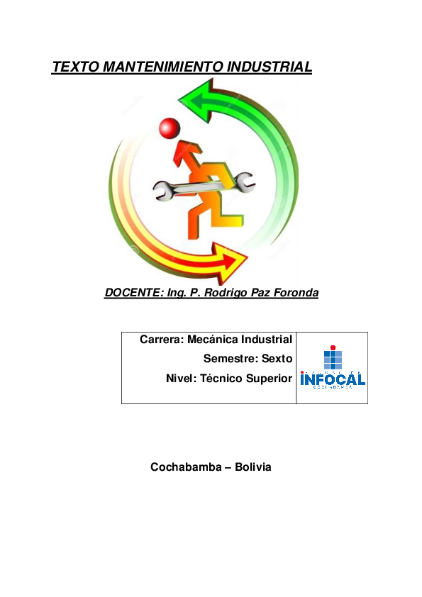 (PDF) MECANICA INDUSTRIAL Asignatura: Mantenimiento Industrial