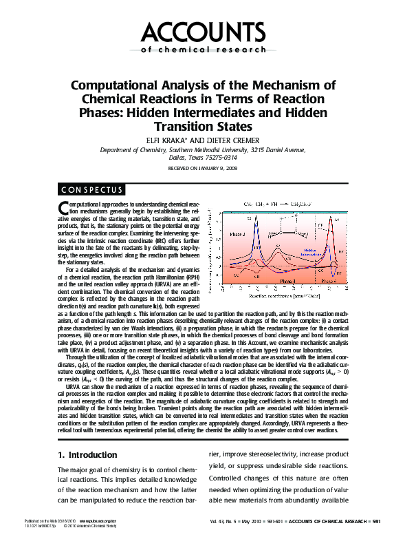 (PDF) Computational Analysis of the Mechanism of Chemical Reactions in ...