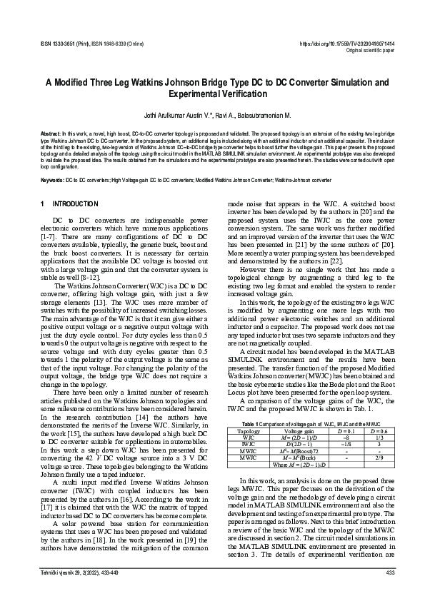 (PDF) A Modified Three Leg Watkins Johnson Bridge Type DC to DC ...