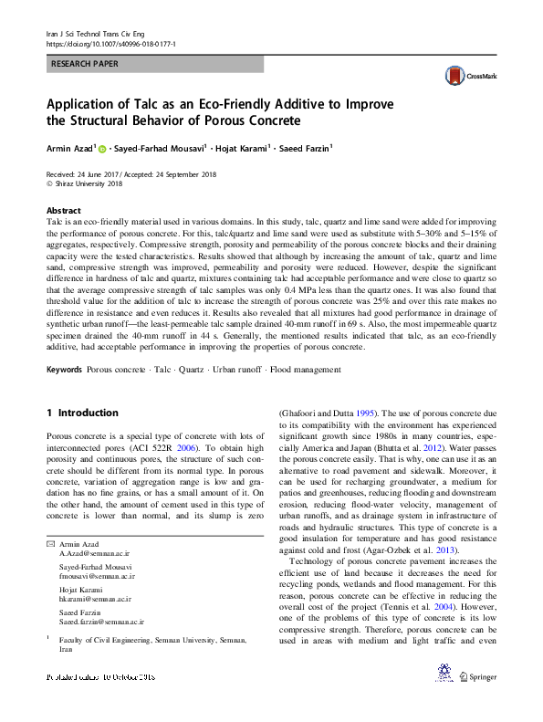 (PDF) Application of Talc as an Eco-Friendly Additive to Improve the ...