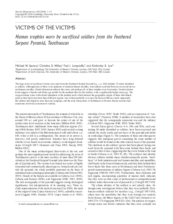 (PDF) VICTIMS OF THE VICTIMS: Human trophies worn by sacrificed ...