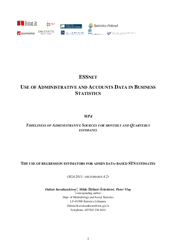 (PDF) Essnet Use of Administrative and Accounts Data in Business ...