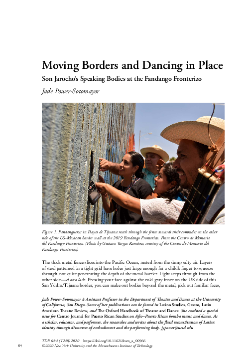 (PDF) Moving Borders and Dancing in Place: Son Jarocho's Speaking Bodies at the Fandango Fronterizo