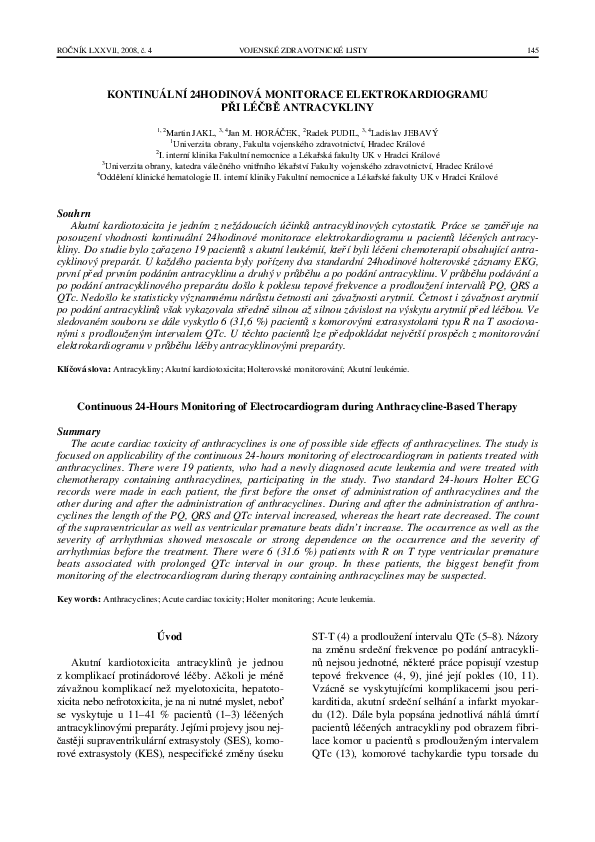 (PDF) Continuous 24-Hours Monitoring of Electrocardiogram during ...