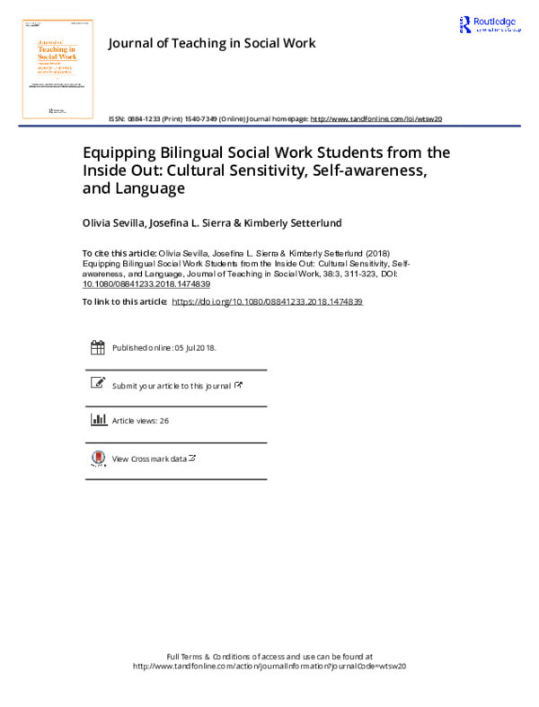 (PDF) Equipping Bilingual Social Work Students from the Inside Out ...