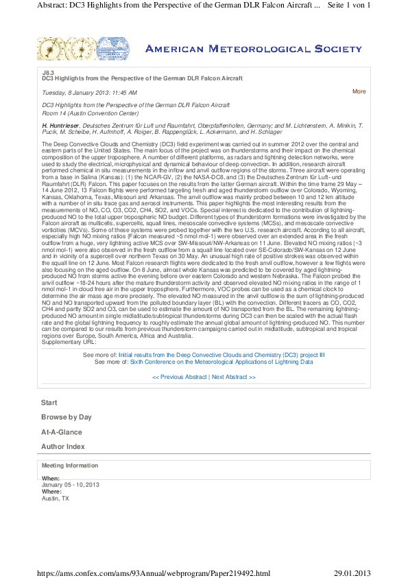 (PDF) DC3 Highlights from the Perspective of the German DLR Falcon Aircraft