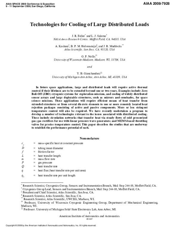 (PDF) Technologies for Cooling of Large Distributed Loads