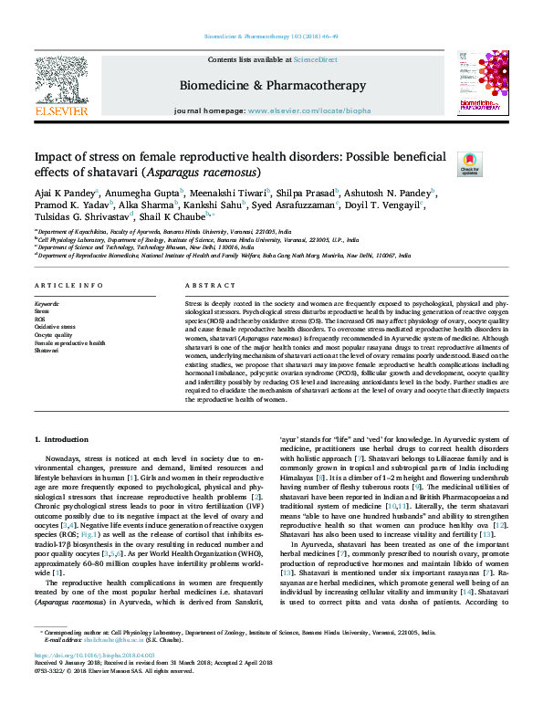 (PDF) Impact of stress on female reproductive health disorders ...