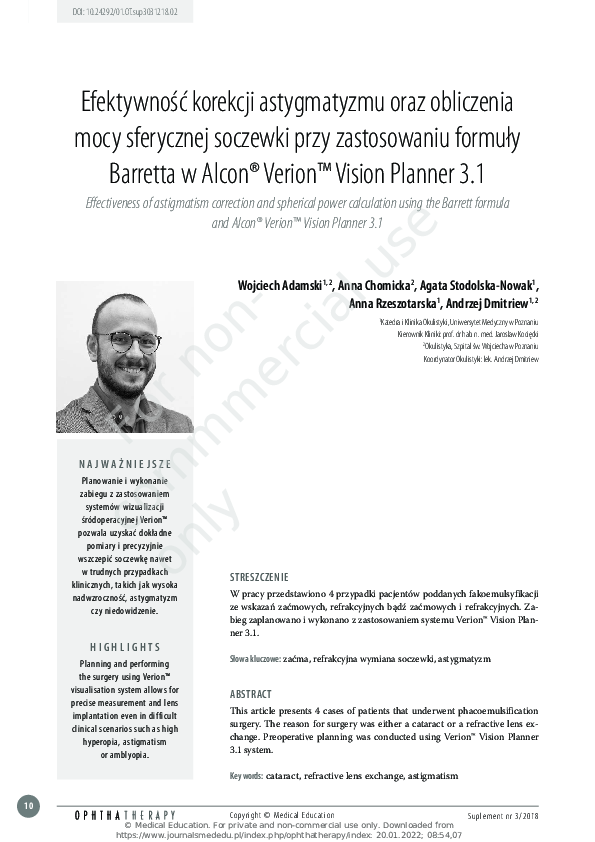 (PDF) Effectiveness of astigmatism correction and spherical power ...