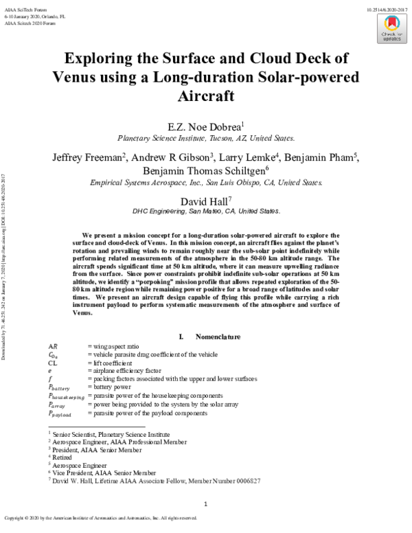 (PDF) Exploring the Surface and Cloud Deck of Venus using a Long ...