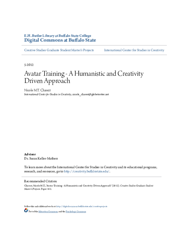 (PDF) Avatar Training - A Humanistic and Creativity Driven Approach