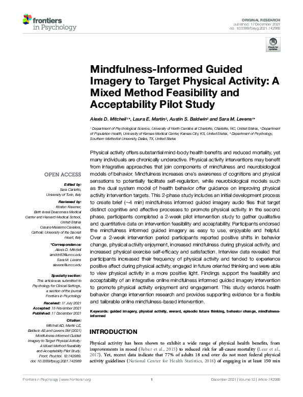 (PDF) Mindfulness Guided Imagery for Physical Activity