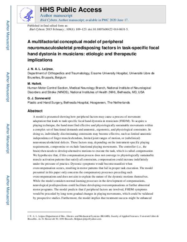 (PDF) A multifactorial conceptual model of peripheral ...