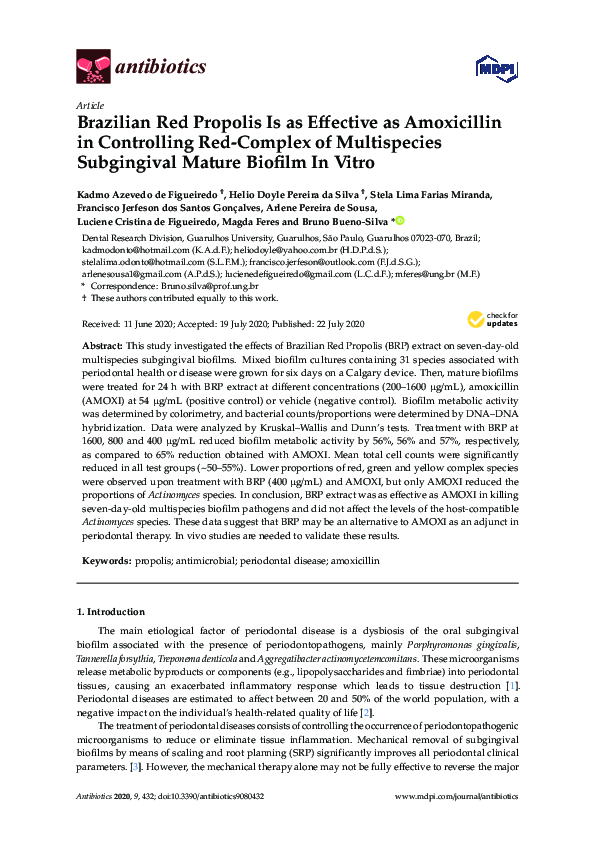 (PDF) Brazilian Red Propolis Is as Effective as Amoxicillin in ...