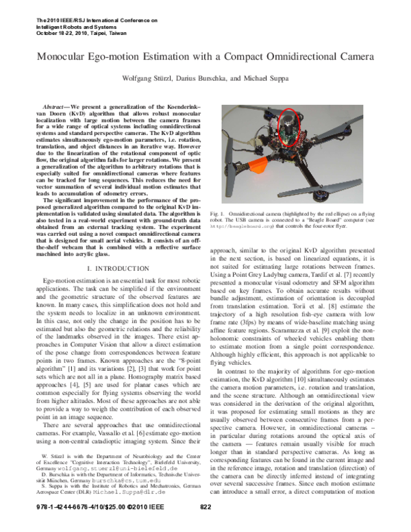 Pdf Monocular Ego Motion Estimation With A Compact Omnidirectional Camera Darius Burschka