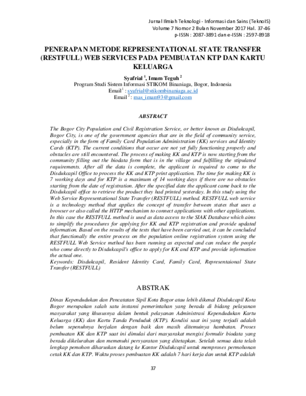 (PDF) Penerapan Metode Representational State Transfer (Restfull) Web ... (PDF) Penerapan Metode Representational State Transfer (Restfull) Web ...
