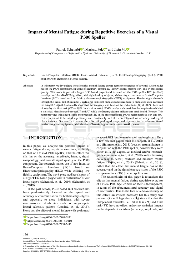 (PDF) Impact of Mental Fatigue during Repetitive Exercises of a Visual ...