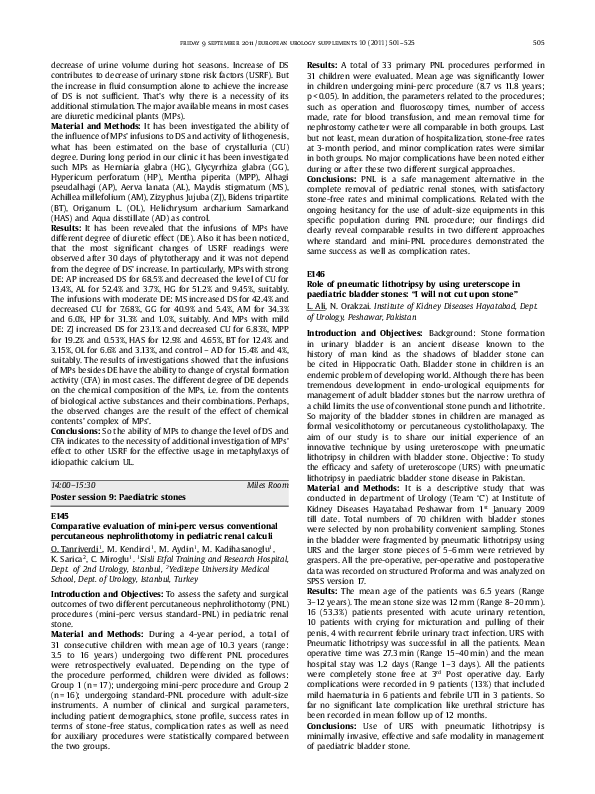 (PDF) E145 Comparative evaluation of mini-perc versus conventional ...