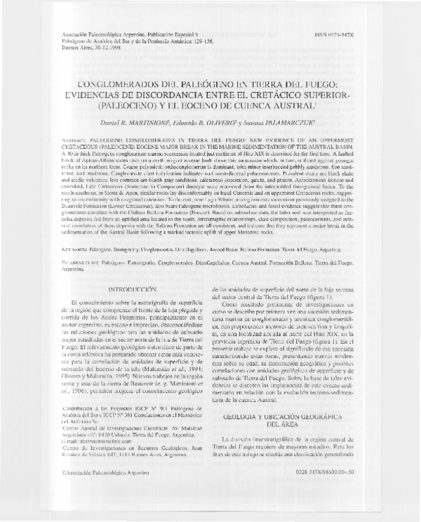 (PDF) Conglomerados Del Paleógeno en Tierra Del Fuego: Evidencias De ...