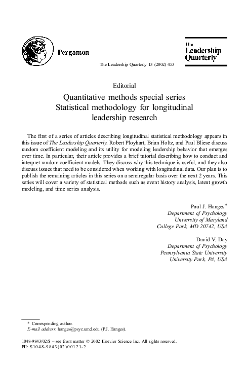 (PDF) Quantitative methods special series