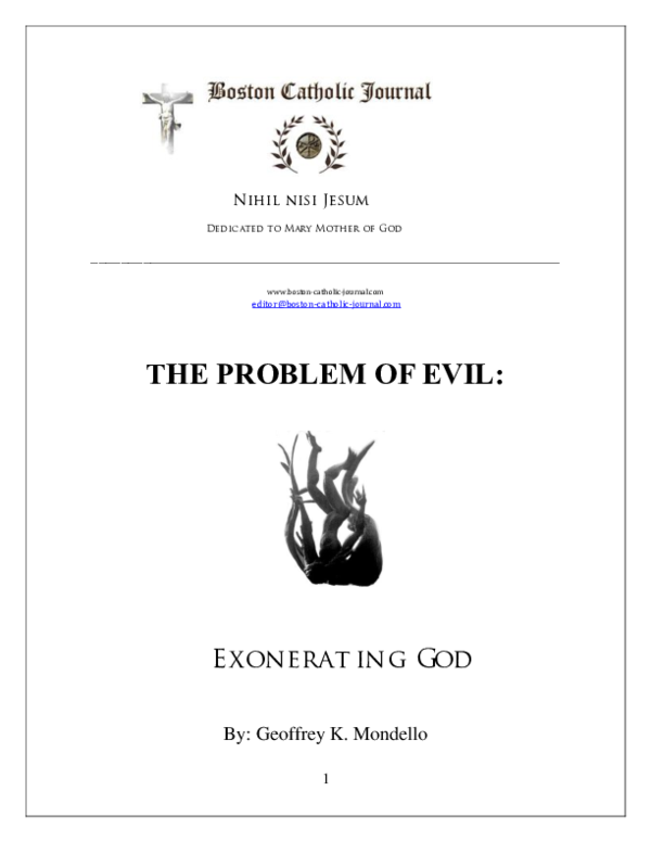 (PDF) The Problem of Evil: Exonerating God