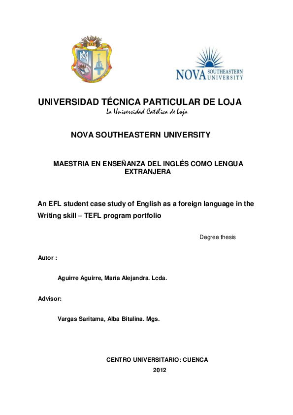 (PDF) An EFL student case study of English as a foreign language in the ...