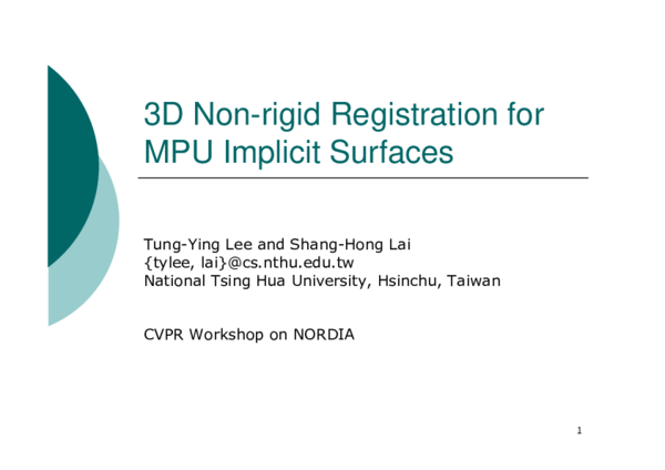 (PDF) 3D non-rigid registration for MPU implicit surfaces