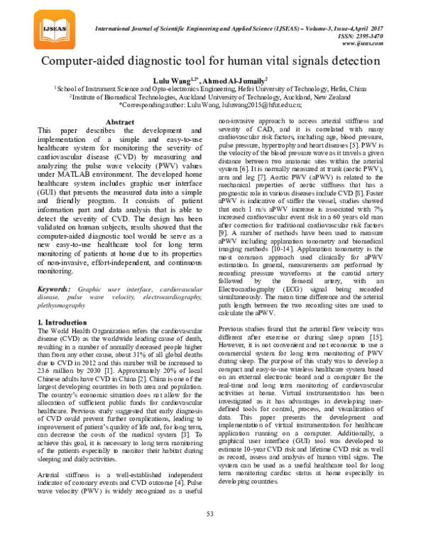(PDF) Computer-aided diagnostic tool for human vital signals detection