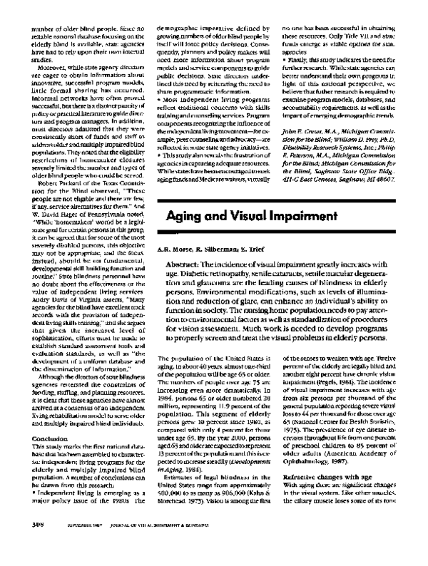 (PDF) Aging and Visual Impairment