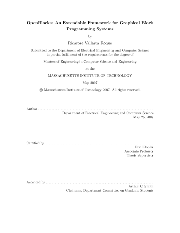 (PDF) OpenBlocks: an extendable framework for graphical block ...