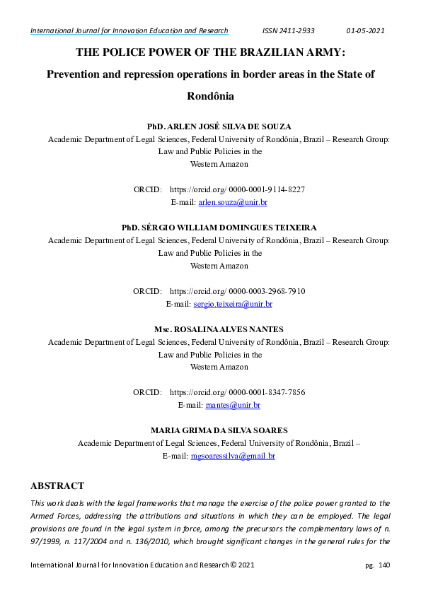 (PDF) Police Power of the Brazilian Army