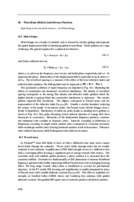 (PDF) Quantum Wave Mechanics Ch 48 Wavefront (Moire) Interference Pattern