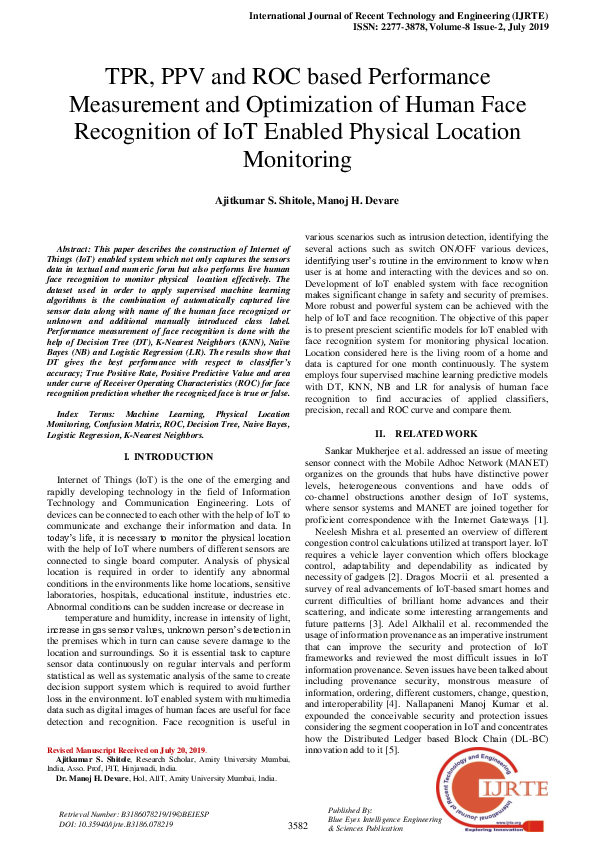 (PDF) TPR, PPV and ROC based Performance Measurement and Optimization of Human Face Recognition ...