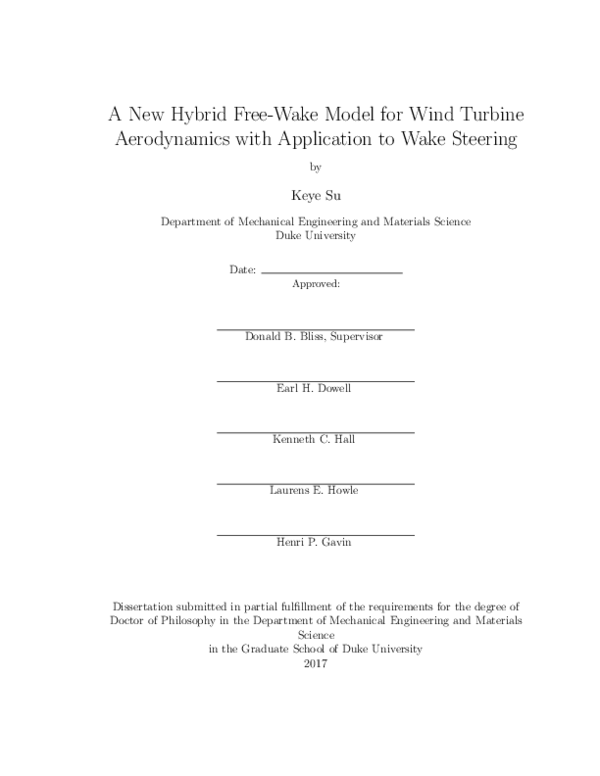 (PDF) A New Hybrid Free-Wake Model for Wind Turbine Aerodynamics with ...
