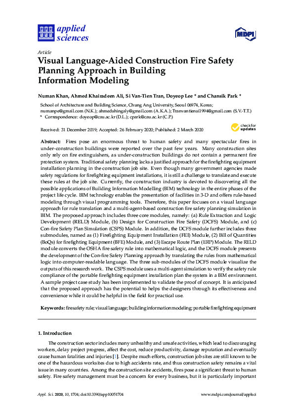 (PDF) Visual Language-Aided Construction Fire Safety Planning Approach in Building Information ...