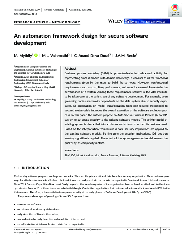 Pdf An Automation Framework Design For Secure Software Development 9070