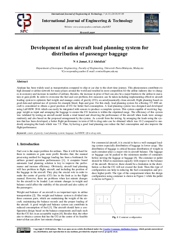 (PDF) Development of an aircraft load planning system for distribution ...