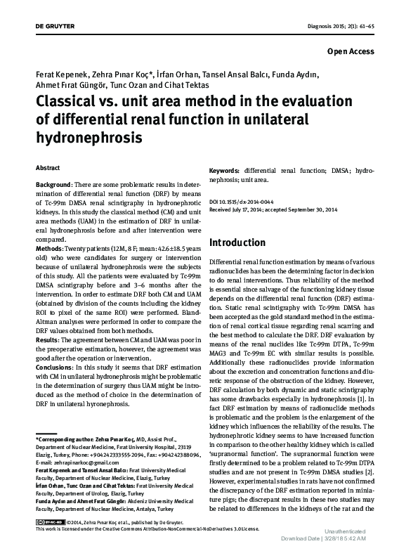 (PDF) Classical vs. unit area method in the evaluation of differential ...