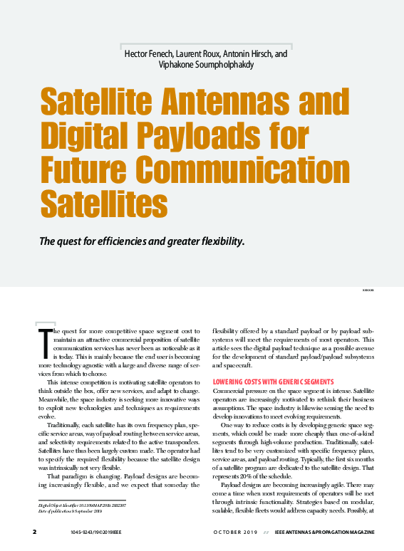 (PDF) Satellite Antennas and Digital Payloads for Future Communication ...