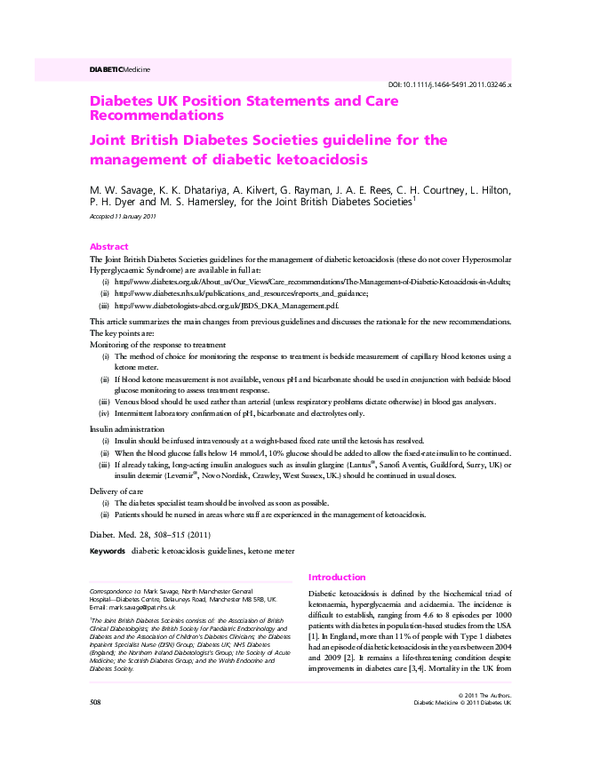 (PDF) Joint British Diabetes Societies guideline for the management of ...