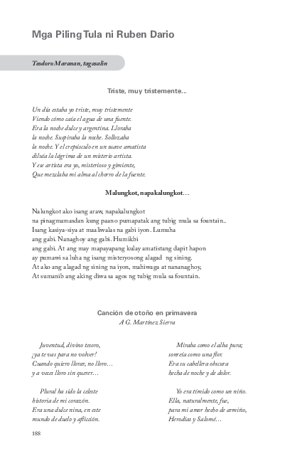 (PDF) Mga Piling Tula ni Ruben Dario