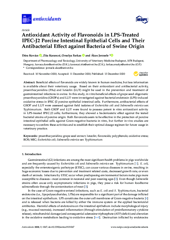 (PDF) Antioxidant Activity of Flavonoids in LPS-Treated IPEC-J2 Porcine ...