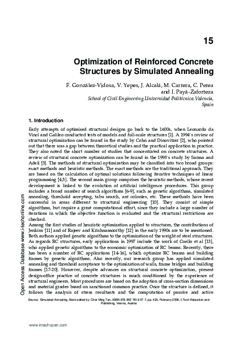 (PDF) Optimization of Reinforced Concrete Structures by Simulated Annealing