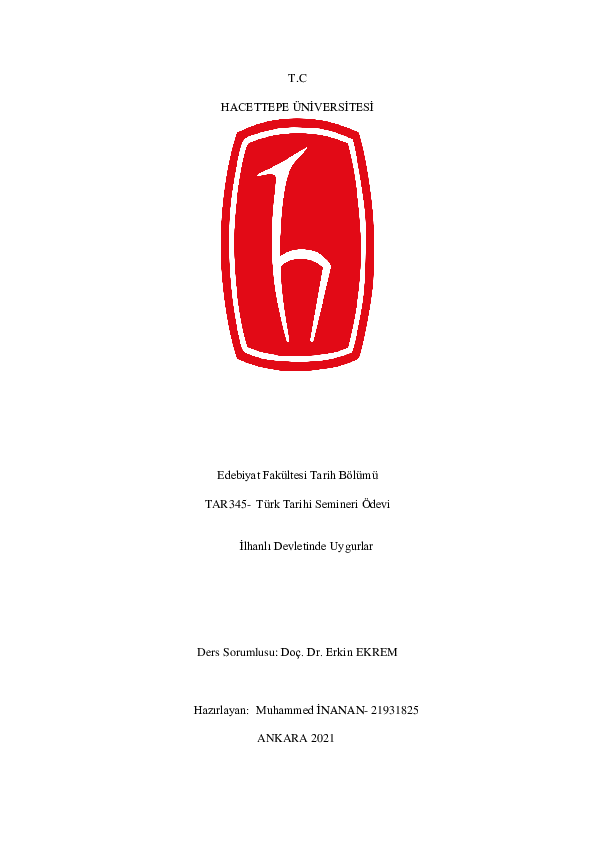 (PDF) İLHANLI DEVLETİNDE UYGURLAR